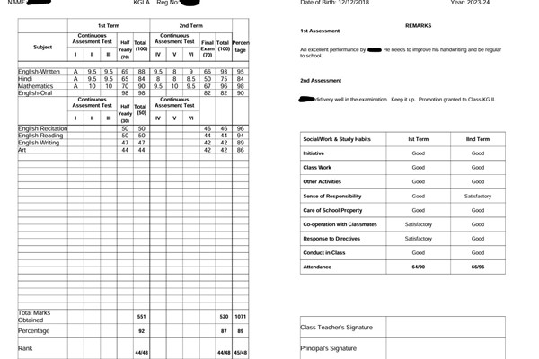 Report Card Templates